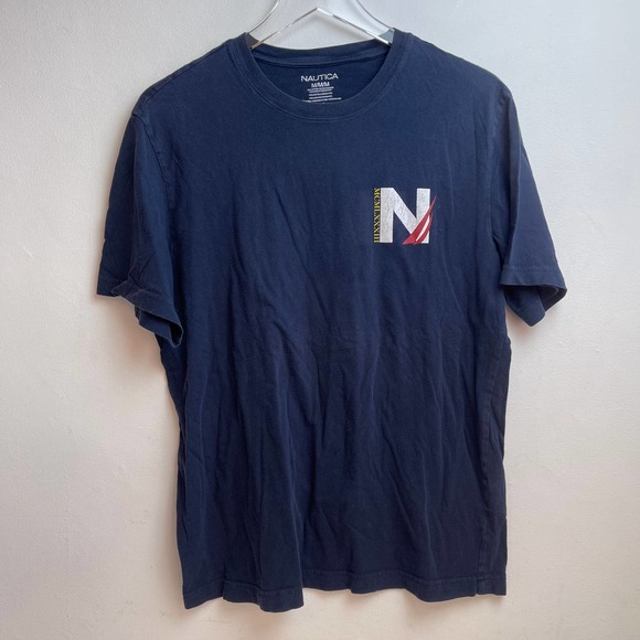 Nautica | Shirts | Vintage Nautica 983 Sailing Graphic Logo Navy Blue ...
